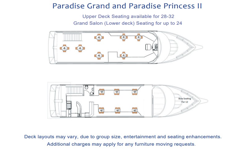 Menus / Brochures / Contract - Paradise Charter Cruises